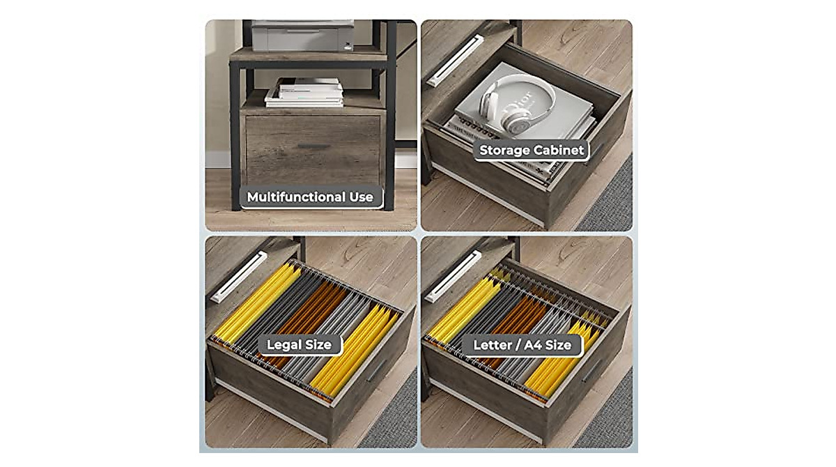 SEDETA L Shaped Desk 66" Home Office & Gaming Desk with Storage