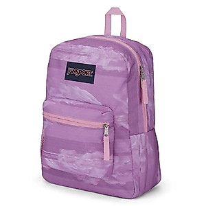JanSport Cross Town Backpack, Static Rose, 17" x 12.5" x 6" - Simple Bag with 1 Main Compartment, Front Utility Pocket - Premium Class Accessories