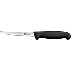 Victorinox 6" Boning Knife, Narrow Blade, Semi-flexible, Black Fibrox Handle 5.6203.15