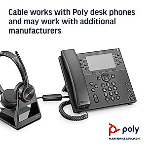 Plantronics - Electronic Hook Switch Cable APP-51 (Poly) - Remote Desk Phone Call Control - Works with Poly Desk Phones