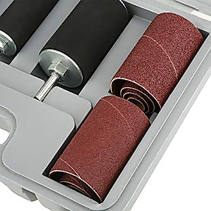 Drill Press Sanding Drum Kit, 20pcs Rubber Sanding Drum Set for Drill Presses and Power Drills, Drum Sander Attachment with Spindle Sander Sleeves and Tool Carrying Case, 1/2, 3/4, 1, 1-1/2 Inch