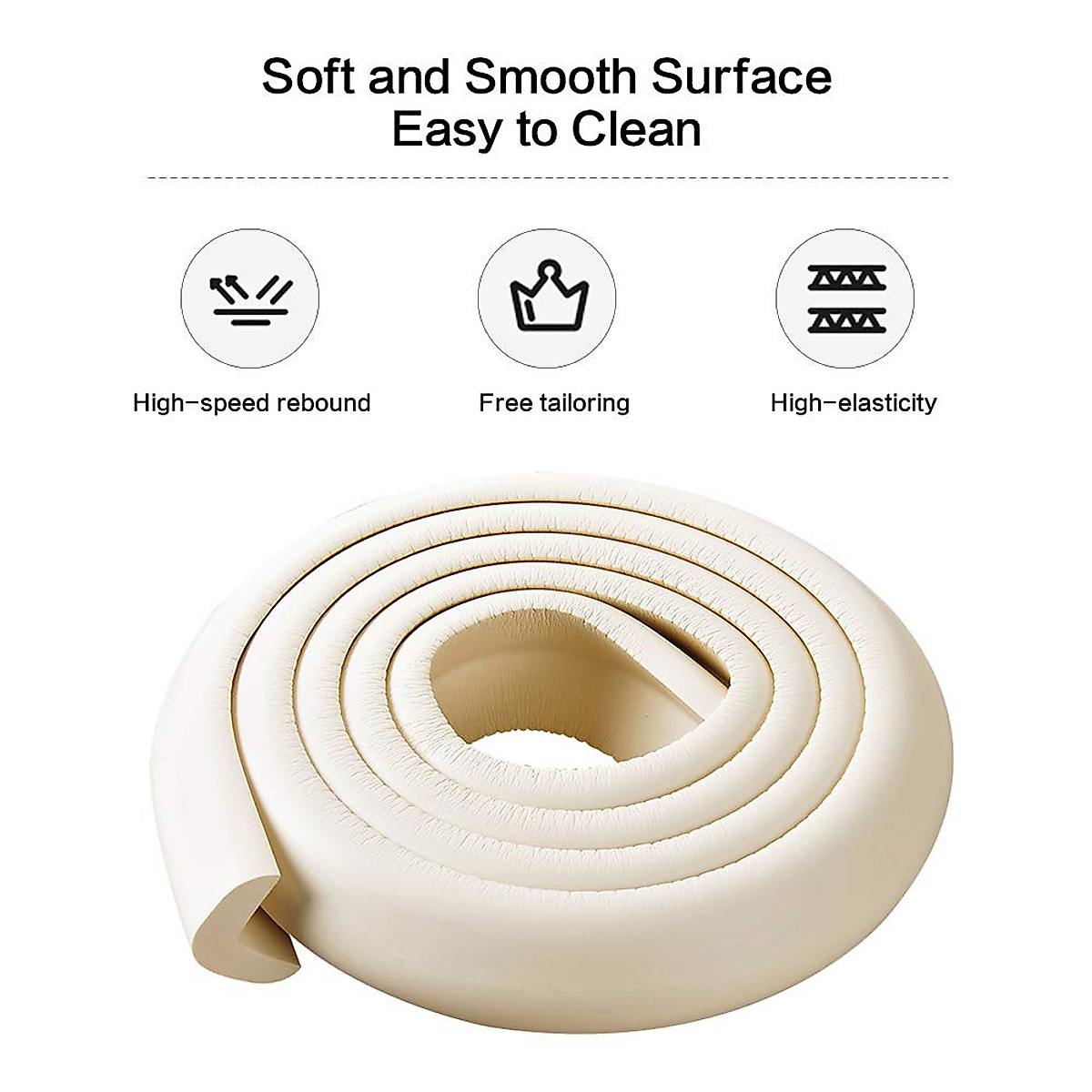 Beauty Pear Baby Proofing Corner Guards & Edge Protectors (6.6 Feet, 8 Corners) Pre-Taped Table Corner Protector, Safe Edge Corner Cushion(2513)