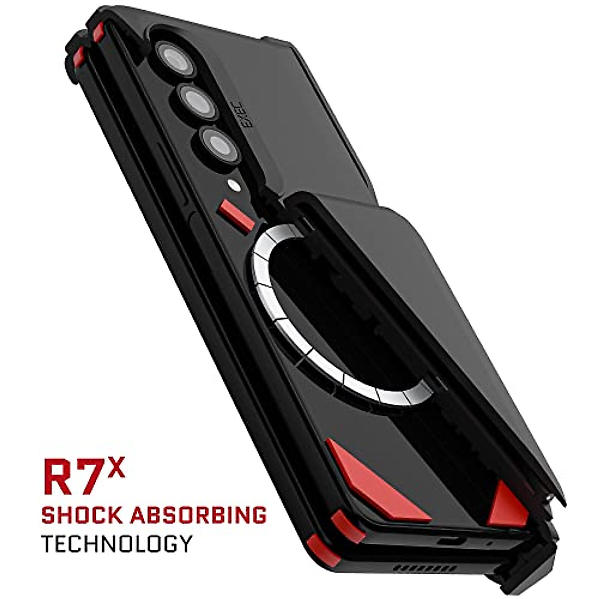 Ghostek EXEC Wallet Case for Galaxy Z Fold 4 - Magnetic Credit Card Holder, Hinge Protection, Wireless Charging, 7.6" Screen (Black)