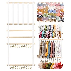 POVETIRE Headband Holder Hair Bows Organizer for Girls,Baby Headbands Hair Accessories Organizer Storage Headband Wall Hanging Decor for Nursery Toddler Girls Room