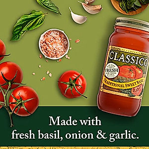 Classico Traditional Sweet Basil Tomato Spaghetti Pasta Sauce (24 Oz Jar)
