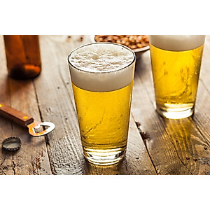 Necessia Heat-Tempered Durable Rim Pint Beer Glasses - 16oz, Set of 6 - Premium Quality, Stylish and Long-Lasting Beverage Glassware, Perfect for Home Bars, Restaurants, and Parties, Classic Design