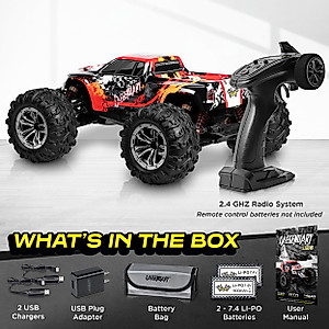 LAEGENDARY 1:10 Scale 4x4 Off-Road RC Truck - Hobby Grade Brushed Motor RC Car with Batteries, Waterproof Fast Remote Control Cars for Adults