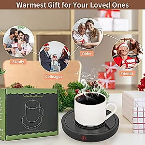 Coffee Mug Warmer, 50 W Coffee Warmer with 3-Temperature Settings(180°F ~ 105°F), 4H Auto Shut Off, Waterproof, Electric Cup Warmer for Desk,Beverage Warmer for Coffee Tea Espresso Milk