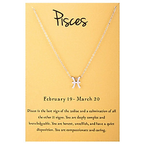 Zealmer Cyberny Women Silver Plated Pisces Pendant Necklace 18"