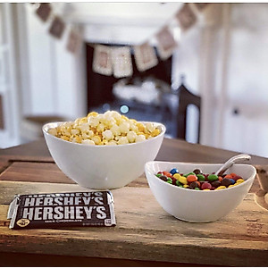 Partito Bella Stackable Porcelain Bowl Set - White Large and Medium Serving Bowls for Cereal, Soup, Noodles or Ice Cream - Made of Pro-Grade Porcelain for Easy Clean Up