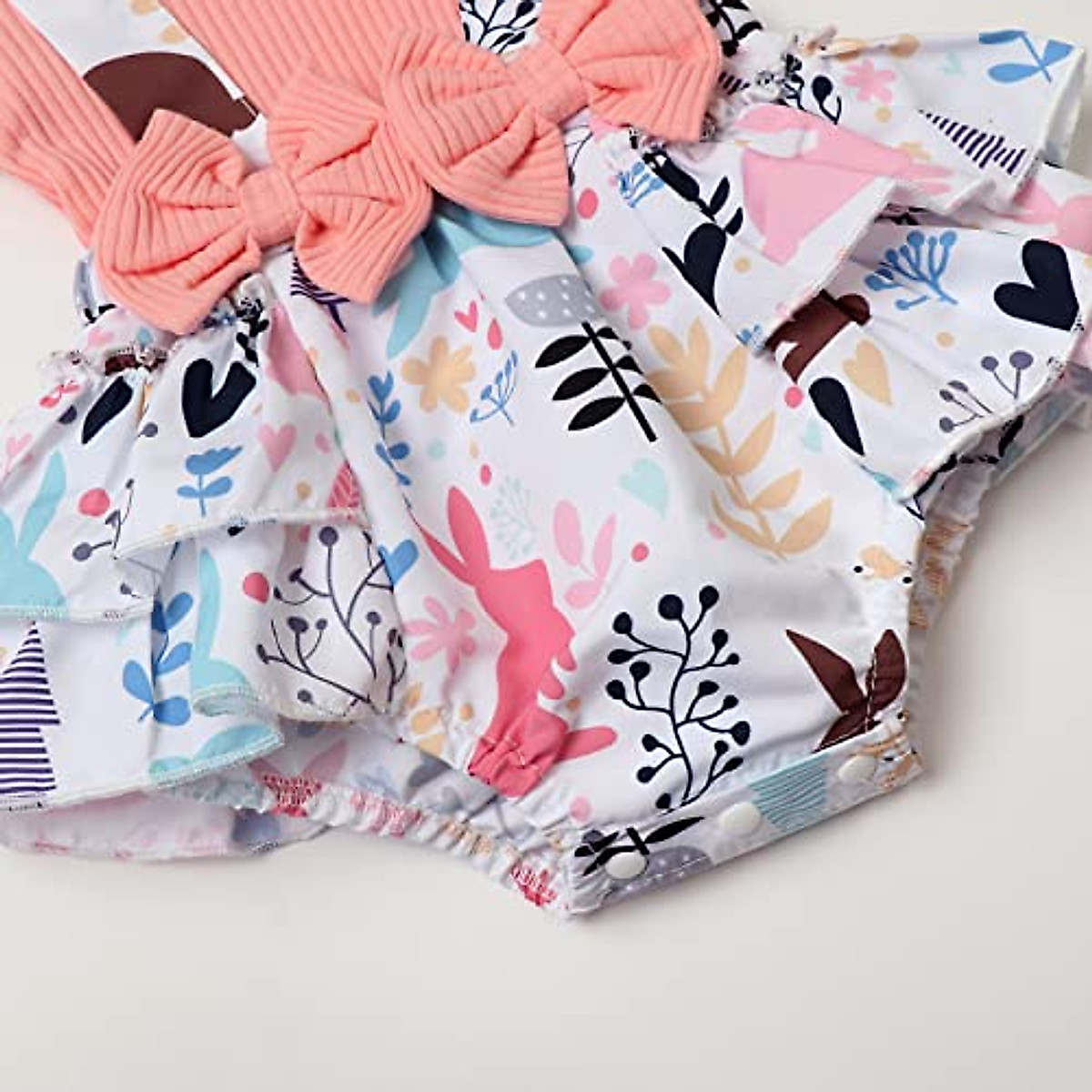 SAPGEJJDJFGE Newborn Baby Girl Clothes Infant Summer Outfits Leopard Heart Ribbed Sleeveless Top + Ruffle Shorts Set 2Pcs (Pink A, 0-3 Months)