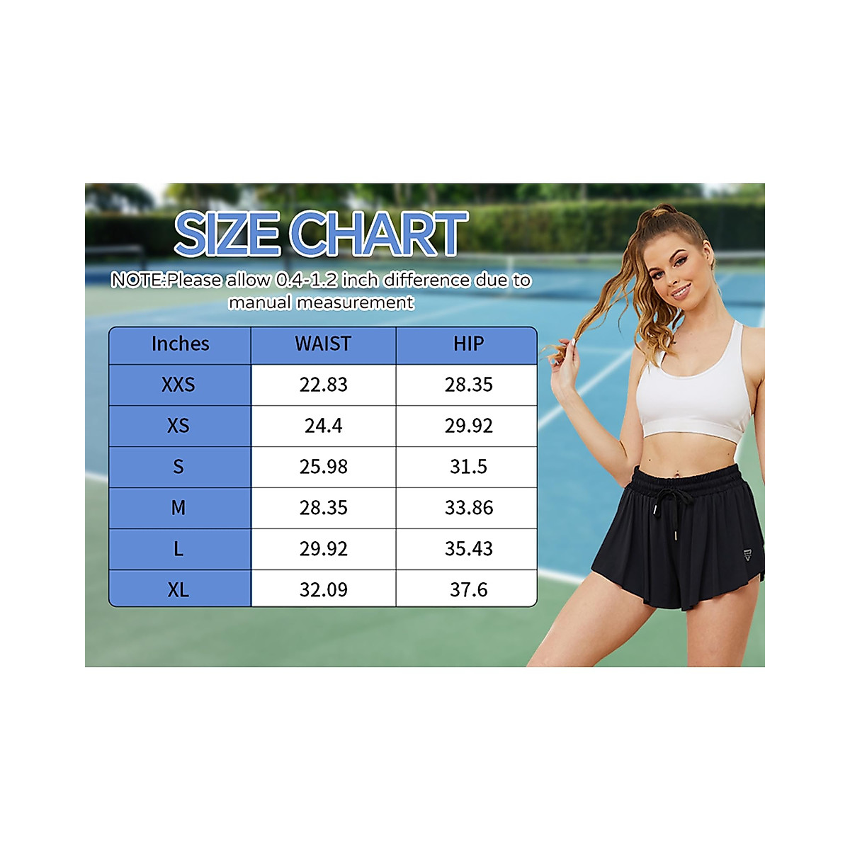 Wsirmet Flowy Shorts for Women Butterfly Shorts 2 in 1 Athletic Workout Gym Biker Running Shorts with Pockets Black S