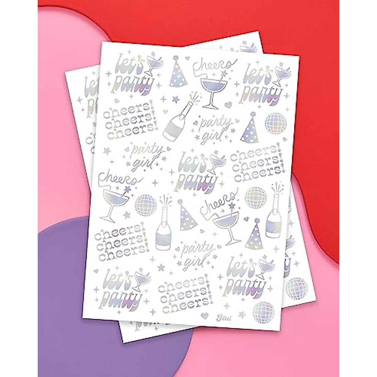 xo, Fetti Cheers Party Temporary Tattoos - 52 iridescent styles | Bachelorette Party Supplies, Birthday Party Favors, Disco Party Girl, Cheers Decorations