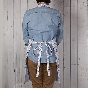 Now Designs unisex adult Cat Now Designs 2500134aa Basic Cotton Kitchen Chef s Apron Purr Party Print, Purr Party, W28 x L32 inch US