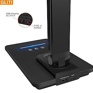 GLITI LED Desk Lamp, Black Modern Table Lamp, Ideal Gift for Study, Office. Dimmable Desk Lamp for Work, Video Conferencing, Reading and Writing, Arts and Crafts, Nail Art.