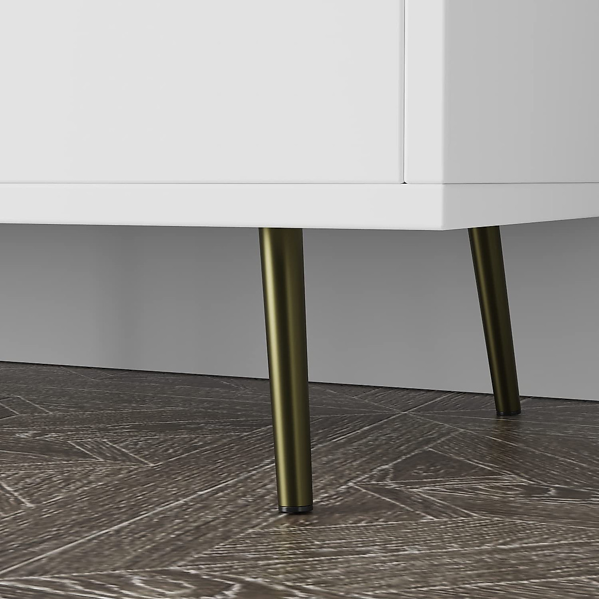 AIEGLE TV Stand with Storage, Modern 69" Gaming Entertainment Center with 2 Doors, Wood Media Stand for for 65/70/75 Inch TV, TV Console Table for Living Room, White