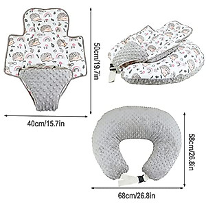 KAKIBLIN Breastfeeding Pillow, Multifunctional Baby Feeding Support Nursing Pillow for Tummy Time (Grey)