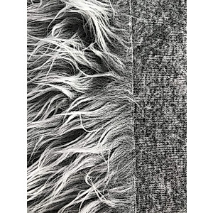 Faux Fur Fabric Square Patches for Crafts, Sewing, Costumes, Seat Pads (Grey Frost, 10 x 20 Inch)