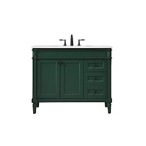 Elegant Decor Indoor Modern Under Sink Bathroom Fixtures Storage Organizer Cabinet 42 inch Single Bathroom Vanity - Green