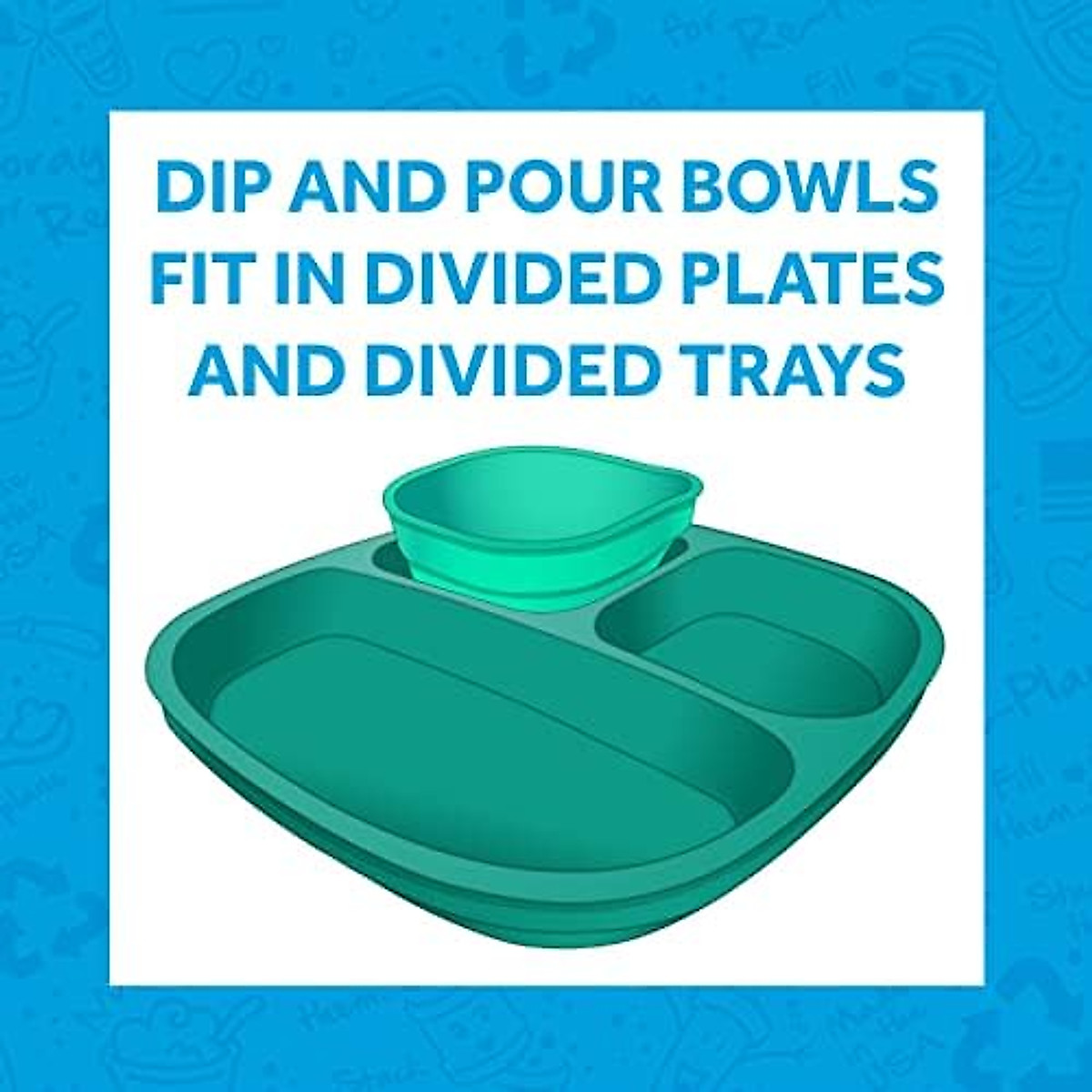 Re-Play Made in USA 8 Oz. Dip 'n' Pour Toddler Bowls, Set of 4 - Dishwasher and Microwave Safe Snack Bowls with Deep Sides and a Wide Flat Bottom - 3.5" x 3.5" x 2", Desert Rose