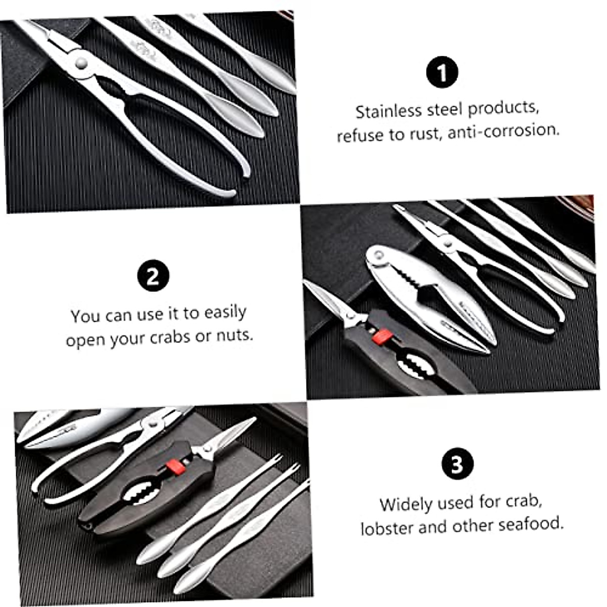 Seafood Tools 1 Set 4pcs Crab Eating Tool Pecan Cookies Seafood Tools Shellfish Lobster Crab Leg Crackers Seafood Opener Shellfish Tools Crab Opening Scissor Crab Picks Open Cut