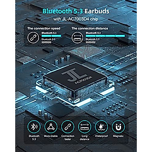 iFory Bluetooth Neckband Headphones, Wireless Bluetooth 5.3 Magnetic Earphones with HiFi Headsets, Sports Waterproof Earphones with Durability, Noise Cancelling with Mic for Gym Workout 18h Playtime