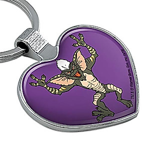 Gremlins Stripe Keychain Heart Love Metal Key Chain Ring