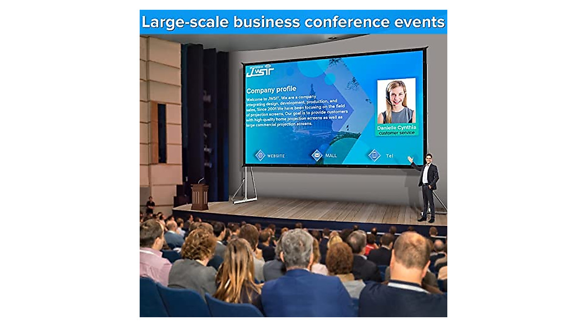 JWSIT 250 inch Projector Screen with Stand | Portable 4K