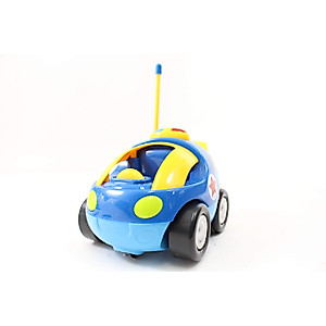 PowerTRC Cartoon Remote Control Cars and Planes Radio Remote Control with Music and Sound | Red, Blue and Yellow Toy for Baby Kids Removable Driver Pilot