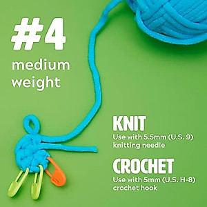 The Woobles Easy Peasy Yarn, Crochet & Knitting Yarn for Beginners with Easy-to-See Stitches - Yarn for Crocheting - Worsted Medium #4 Yarn - Cotton-Nylon Blend