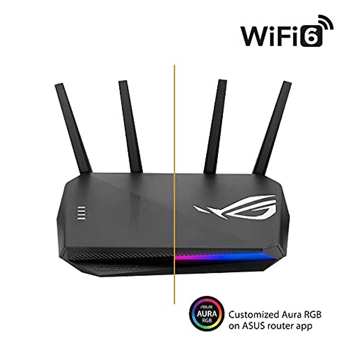 ASUS ROG Strix AX3000 WiFi 6 Gaming Router (GS-AX3000) - Dedicated Gaming Port, VPN Fusion, Lifetime Free Internet Security, Instant Guard, AiMesh, Adaptive QoS, Port Forwarding, Aura RGB (Renewed)