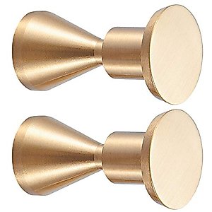 TECI Brushed Brass Decorative Wall Hooks,Gold, for Bathroom,Lavatory,Clothing Store, Hotel,Cafe,Hat,Towel Coat Hook Hangers Wall Mounted TC005A