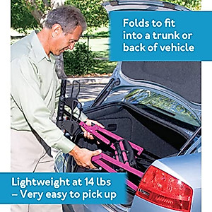 Carex Step 'N Rest Aluminum Rolling Walker For Seniors, Pink - Rollator Walker With Seat - With Back Support, 6 Inch Wheels, 250lbs Support, Lightweight