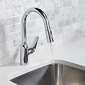 hansgrohe Focus N Chrome Bar Kitchen Faucet, Kitchen Faucets with Pull Down Sprayer, Faucet for Kitchen Sink, Chrome 71801001