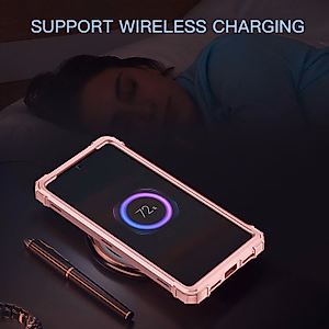 LONTECT for Google Pixel 7 Pro Case Glitter Sparkly Bling Shockproof Heavy Duty Hybrid Sturdy Drop Protective Cover Women Girl Case for Google Pixel 7 Pro 2022,Shiny Rose Gold