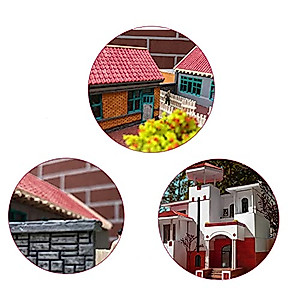 10 Pcs Miniature Roof Tiles Model Tiles for DIY Architecture Building Model Railway Fairy Garden Sand Table Scene Scenery (Red)