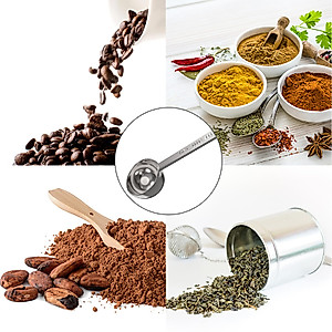 Leyaron Tablespoon Measuring Spoon Set of 2, Coffee Scoop for Ground Coffee, Stainless Steel Coffee Spoons 15ml Long Handle for Coffee Tea Flour Sugar Kitchen