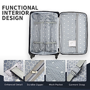 Merax Softside Luggage Set, Travel Suitcase Expandable Lightweight, 3 Piece Luggage Sets with Spinner Wheels 22" 26" 30" Suitcase with TSA Lock (Black)