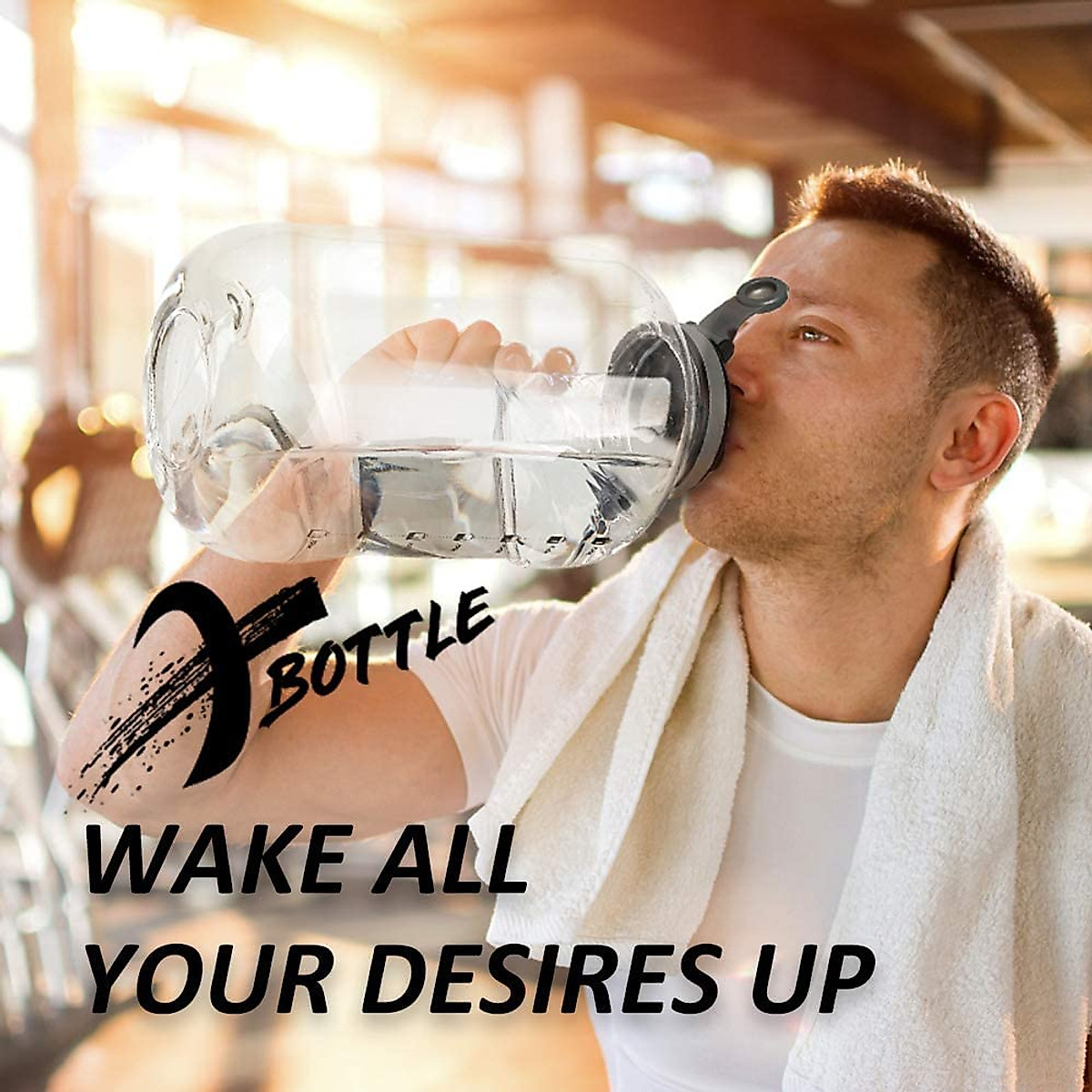 XBOTTLE 1 Gallon Water Bottle with Chug lid, BPA Free Dishwasher Safe 128oz Large Water Bottle with Motivational Time Marker and Handle Leak-proof Big Water Jug for Camping Sports Workouts (chug lid)