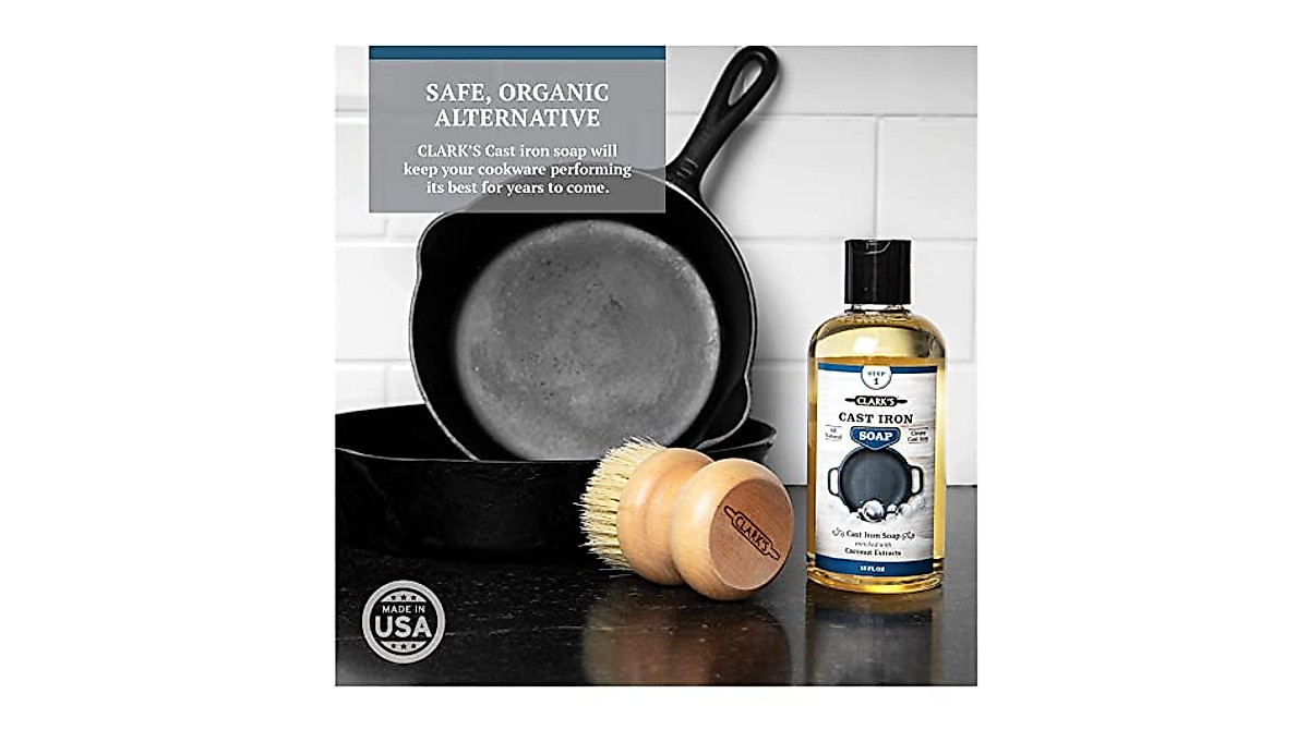 CLARK'S Cast Iron Soap & Scrub Brush - Clean & Maintain