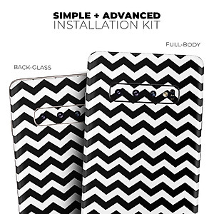 DesignSkinz Black & White Chevron Pattern V2 Protective Vinyl Decal Wrap Skin Cover Compatible with The Samsung Galaxy S20 (Screen Trim & Back Glass Skin)