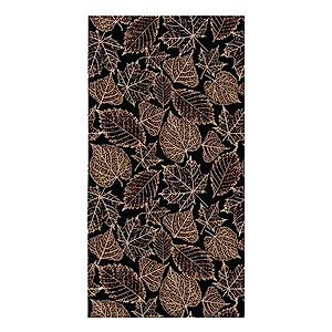 Yun Nist Kitchen Dish Towels,Fall Gold Maple Leaves Black Soft Microfiber Dish Cloths Reusable Hand Towels,Autumn Farm Plant Seamless Washable Tea Towel for Dishes Counters 1 Pack