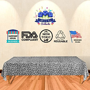 Snow Leopard Table Covers (Pack of 2) - 54"x108" XL - Snow Leopard Party Supplies, Animal Print Themed Decorations, Cheetah Print, Jungle Tablecloth, Safari Table Cloths, Blue Orchards