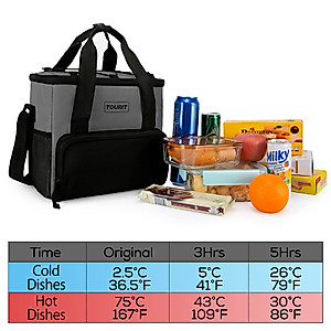 TOURIT Cooler Bag 24-Can Insulated Soft Cooler Lunch Coolers Portable Cooler Bag 14.6L for Picnic, Beach, Work, Trip, Daily,Grey