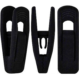 TOFIIGREM Black Velvet Hangers Clips 20 Pack, Non-Slip Velvet Clips for Suit Velvet Hanger Pants Hangers Skirt Hanger, Strong Finger Perfect for Thin Velvet Hangers