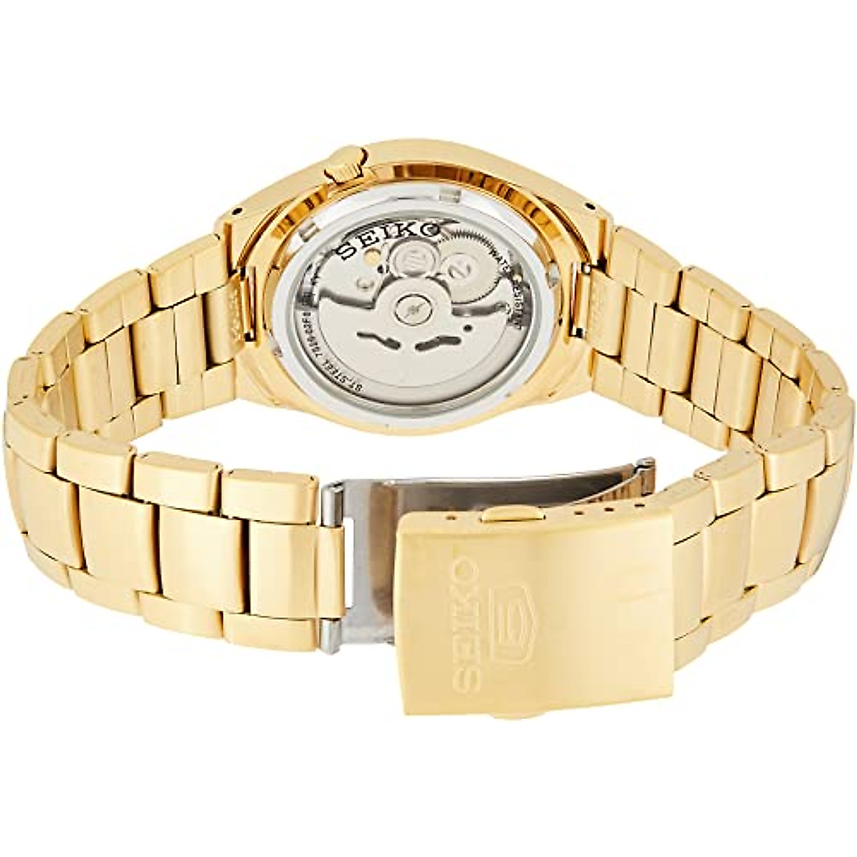 SEIKO Men's SNK610 5 Automatic Gold Dial Gold-Tone Stainless Steel Watch