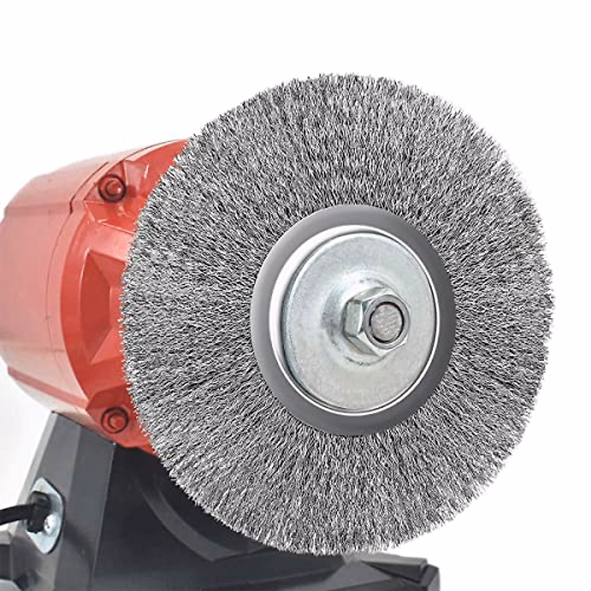 JIUNENG 4 Inch Stainless Steel Wire Crimped Wheel Brush with 5/8" Bore for Angle Grinder Derusting Cleaning and Surface Polishing 1Pc