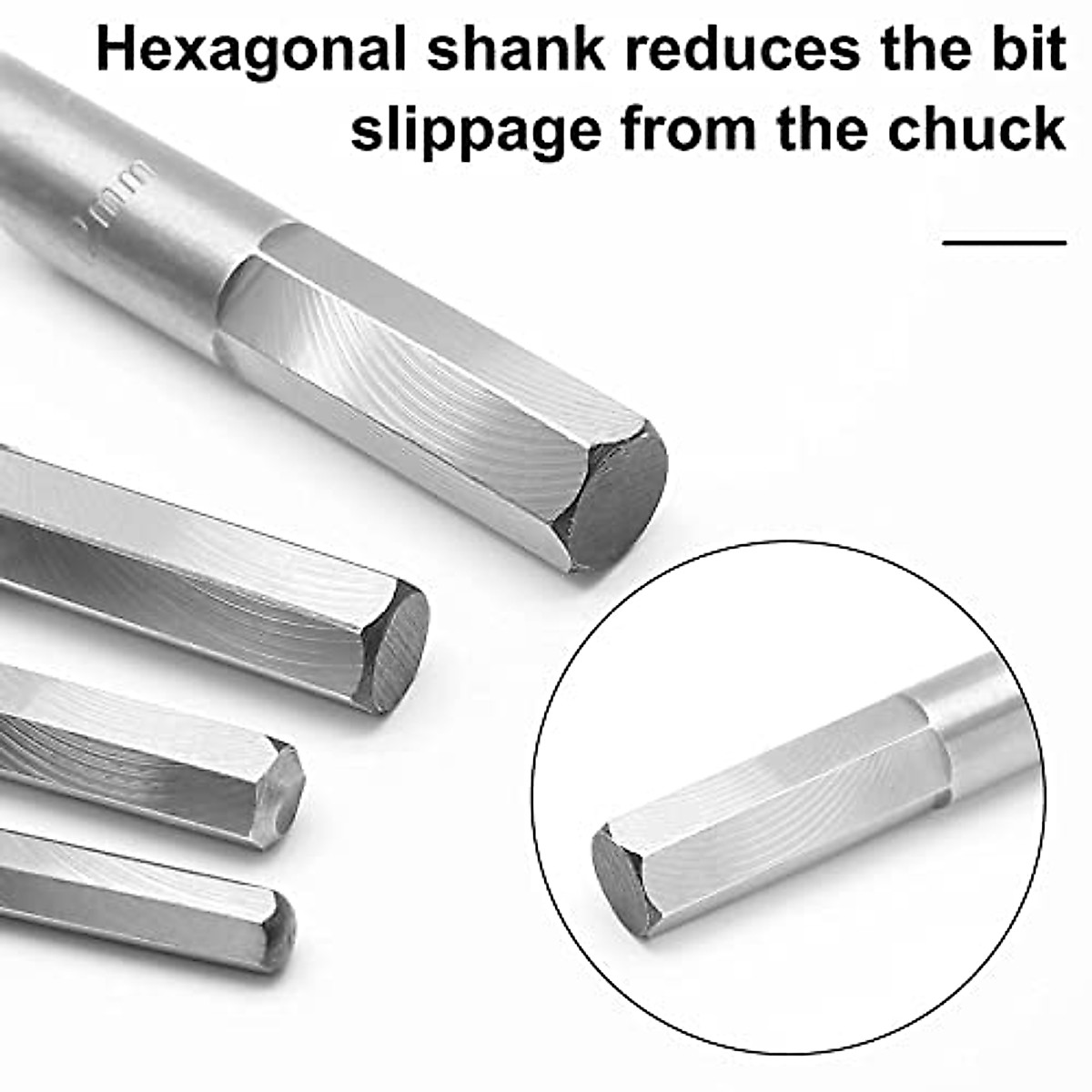 LDEXIN 4 Pcs 9" (230mm) Length Wood Auger Drill Bit Set, 6/8/10/12mm Hex Shank Ship Auger Bit Brad Point Auger Drill Bits for Hardwood, Softwood