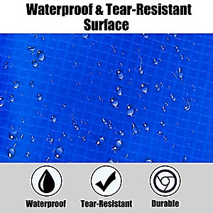 Giantex Trampoline Pad, 8ft 10ft 12ft 14ft 15ft 16ft Trampoline Replacement Safety Pad, No Holes for Pole, Waterproof Trampoline Accessories Spring Cover (8 Ft, Blue)