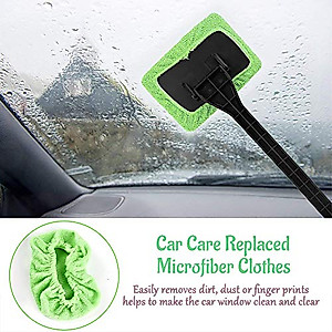 Silence Shopping Car Care Replaced Microfiber Clothes Windshield Cleaning Brush Durable Buffing Pad Cover Washable Polishing Bonnet Green Pack of 5